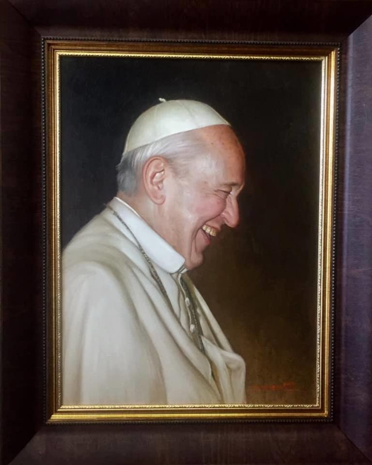 Unique portrait of Pope Francis is done by a Cebuano painter | Cebu ...