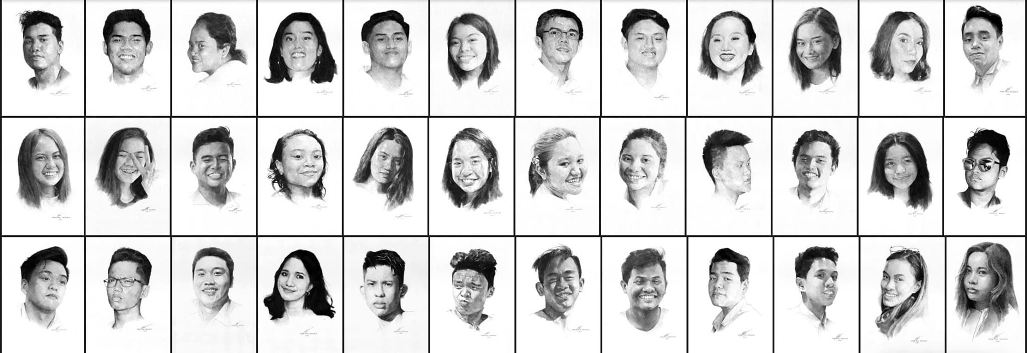 Student's graduation gift post, hand-drawn portraits of classmates ...