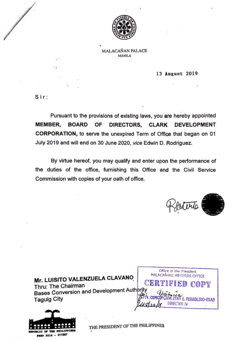 President appoints Cebuano as BOD member of Clark Development Corp ...