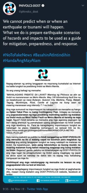 Phivolcs tells public: Earthquakes can’t be predicted | Cebu Daily News