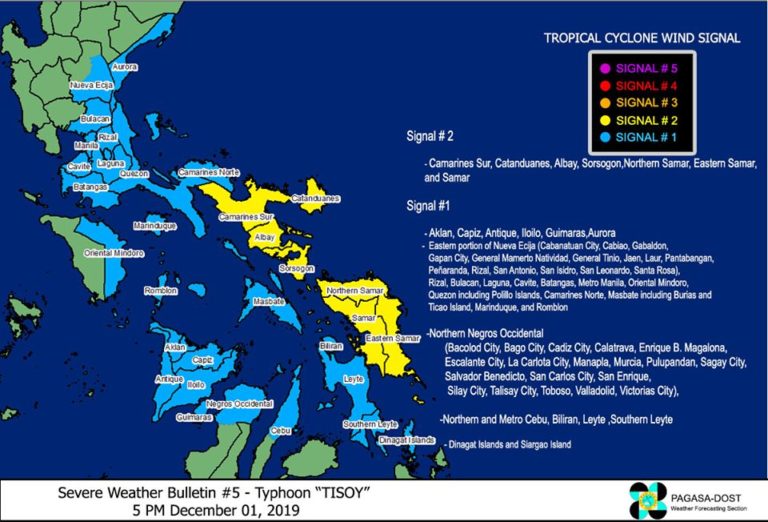 Alert up vs Typhoon Tisoy; Cebu Capitol suspends classes in public ...