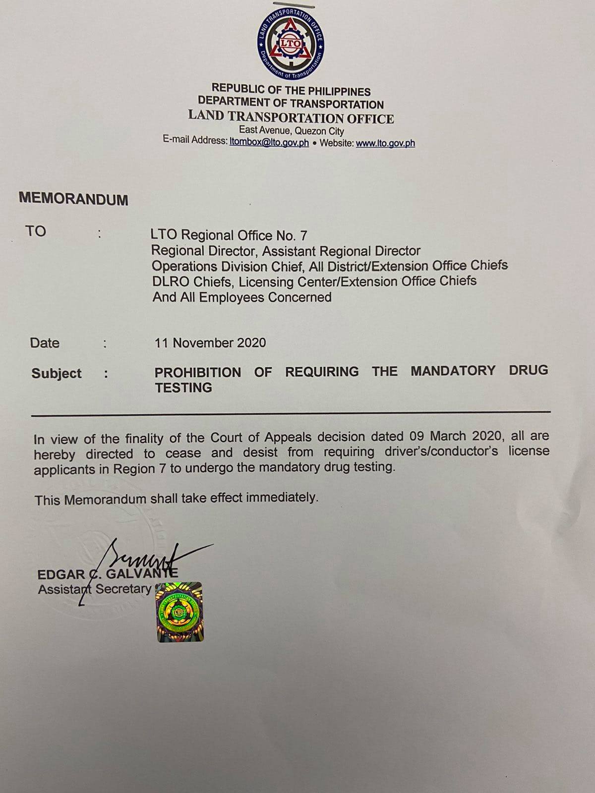 No more drug testing required in renewing, applying for driver’s ...