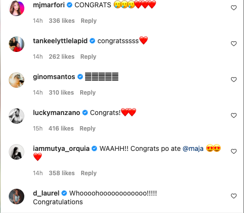 Celebrities gush over Maja Salvador's engagement online | Cebu Daily News