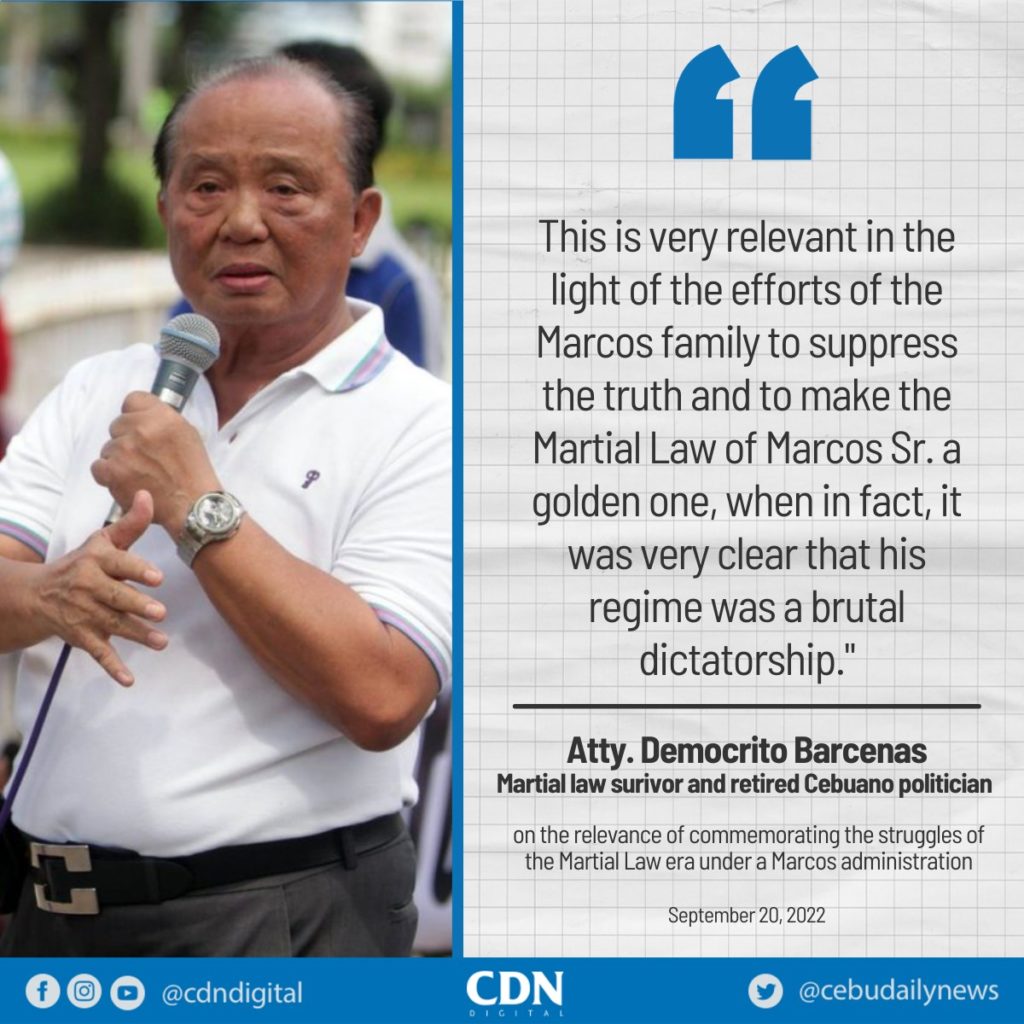 Barcenas: Commemorating Martial Law struggles under a Marcos ...