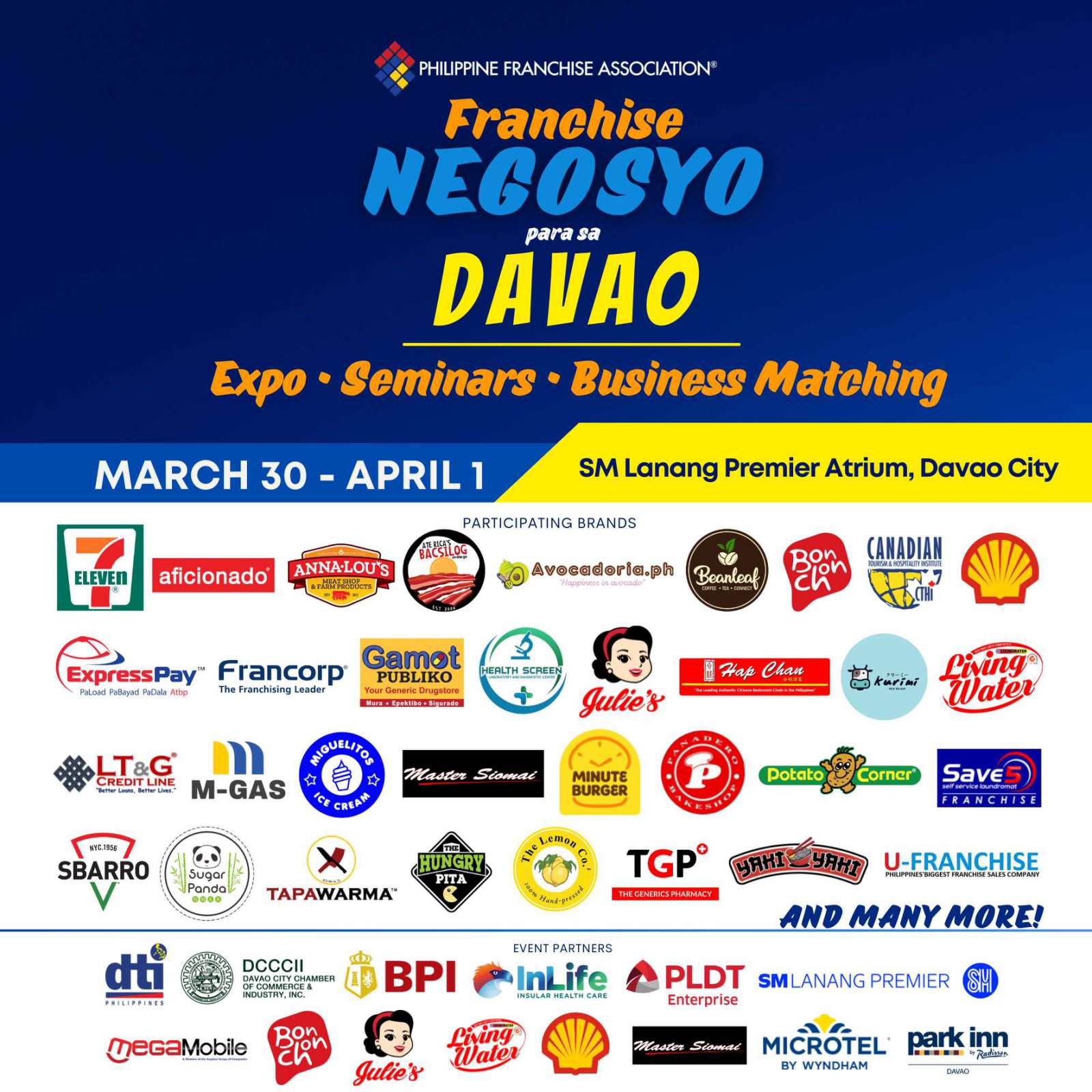Franchise Negosyo Expo at SM Lanang Premier on March 30 – April 1 ...