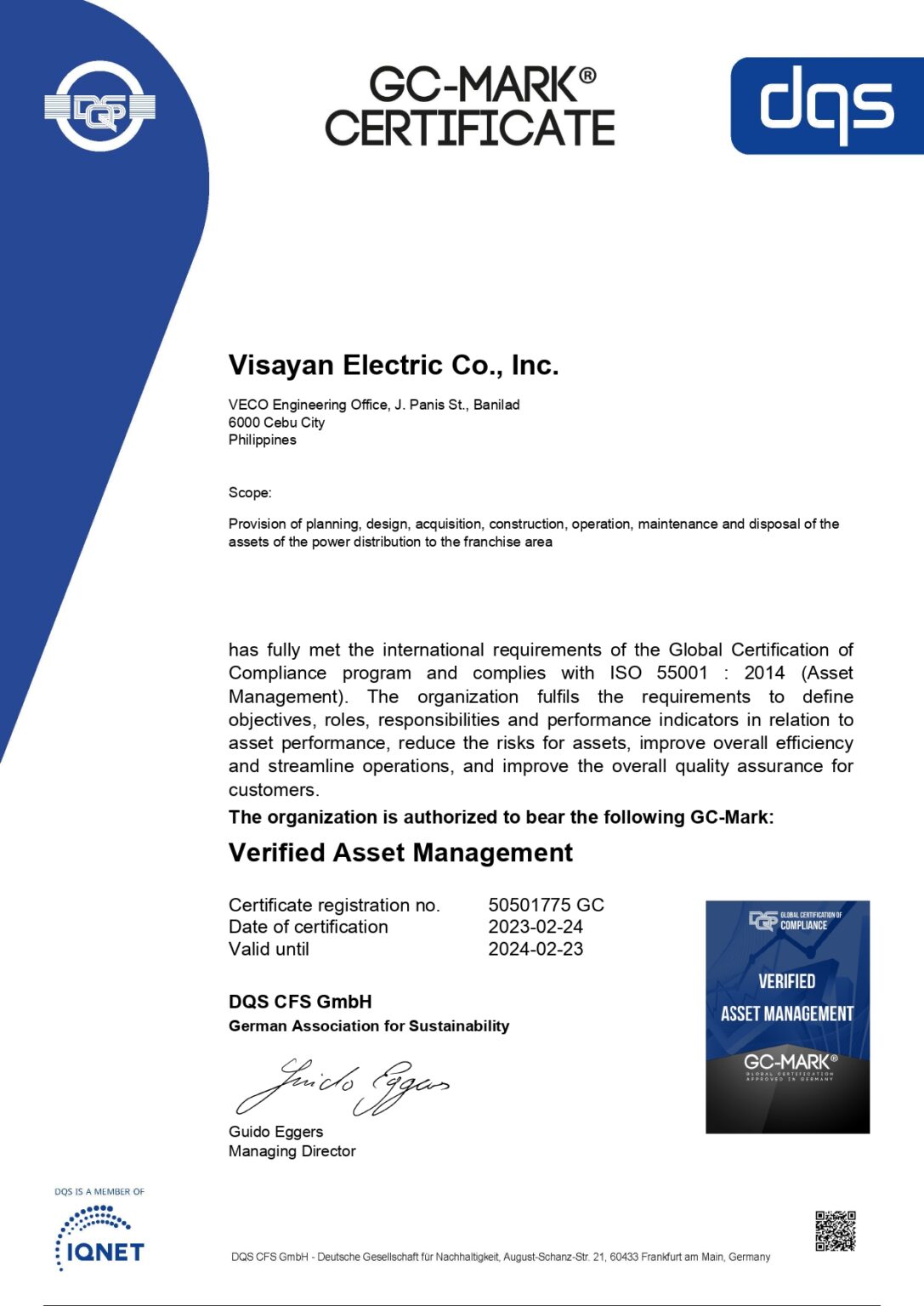 Visayan Electric now ISO certified for Asset Management | Cebu Daily News
