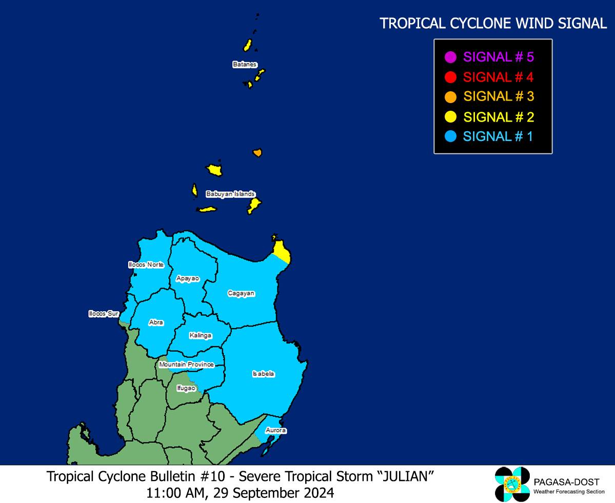 Severe storm Julian intensifies, signal no. 3 up in Babuyan Islands ...
