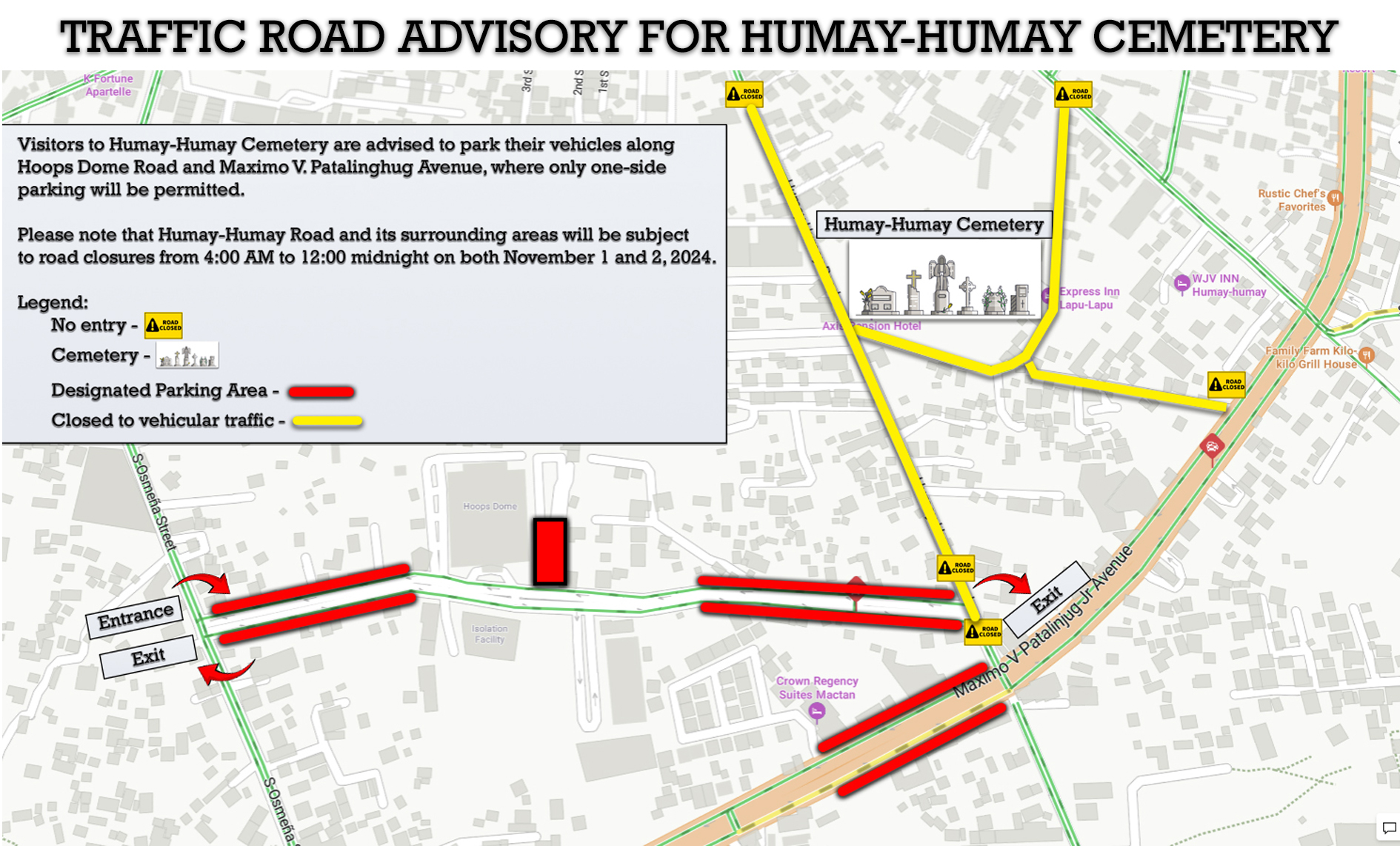 Lapu-Lapu City traffic advisory, parking rules for Undas 2024 | Cebu ...