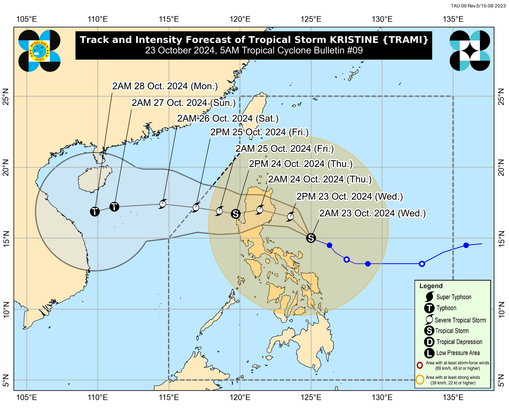 Kristine: 5 Cebu areas under yellow rainfall warning - Pagasa