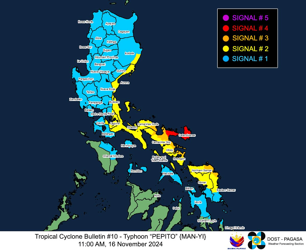 Catanduanes under Signal No. 5 as Pepito set to make landfall | Cebu Daily News