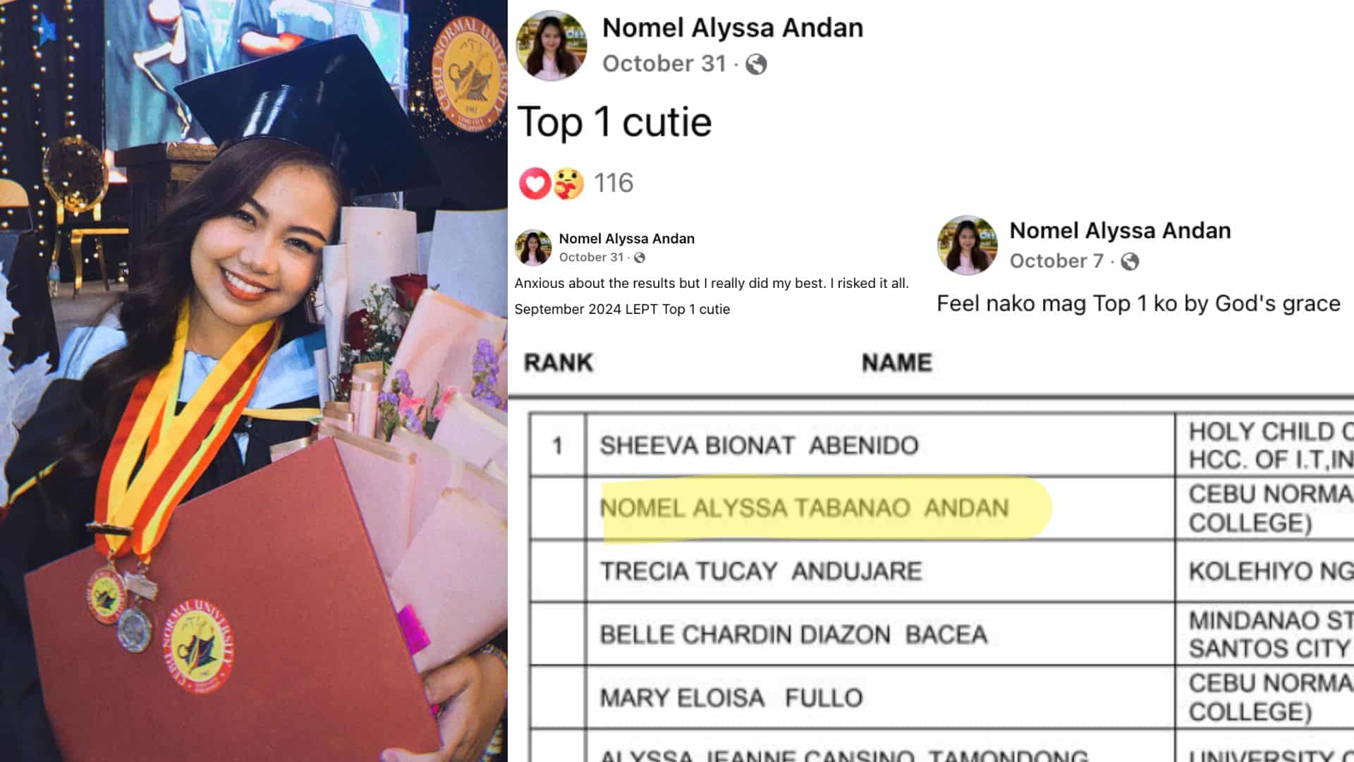 Alyssa Andan: From 'Top 1 cutie' to LEPT topnotcher