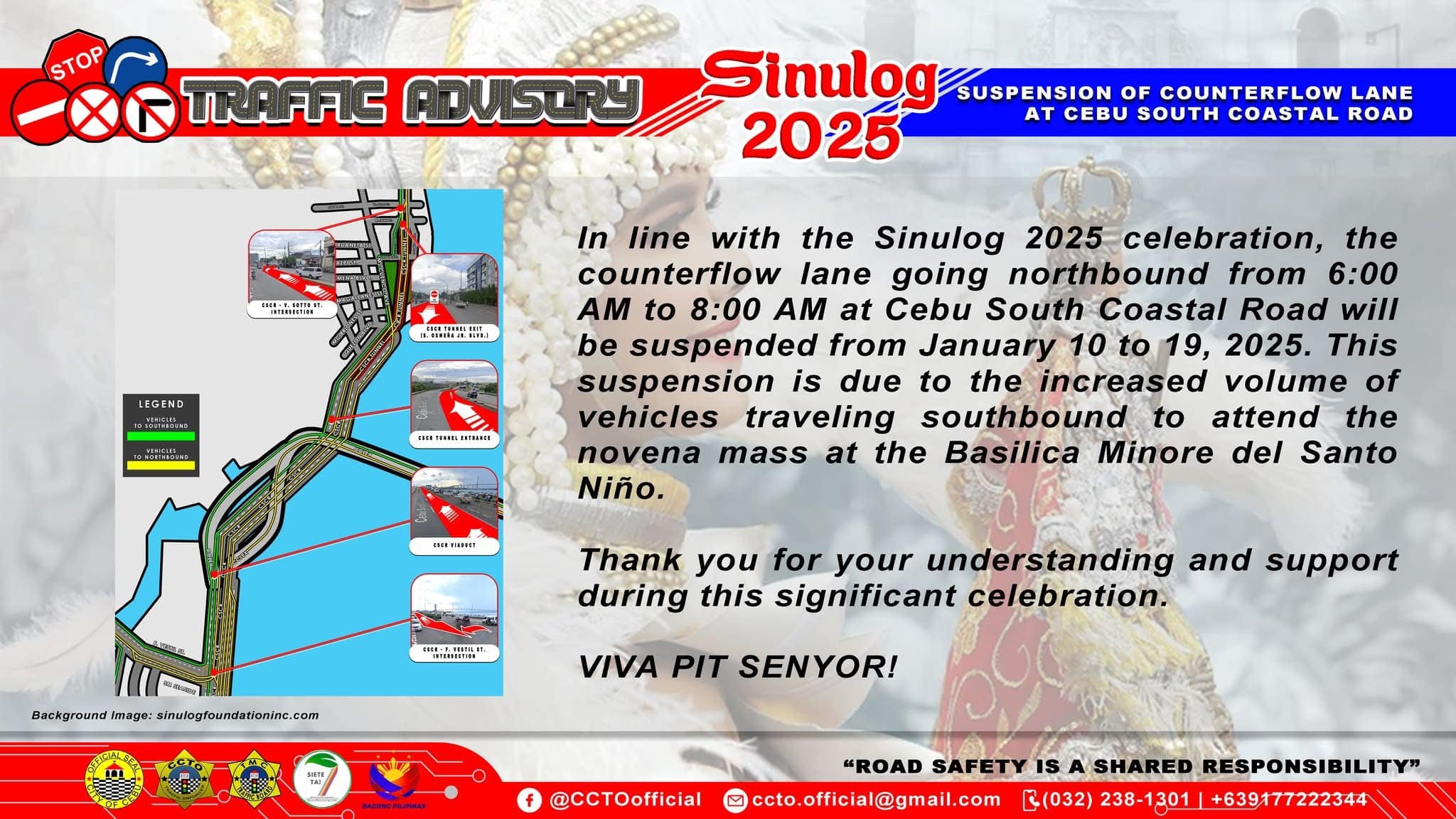 Sinulog 2025: Road closures in Cebu City to watch out for