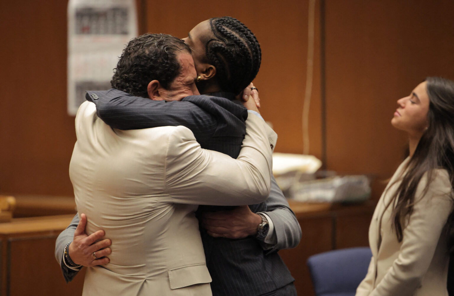 A$AP Rocky dives into Rihanna's arms as not guilty verdict is read