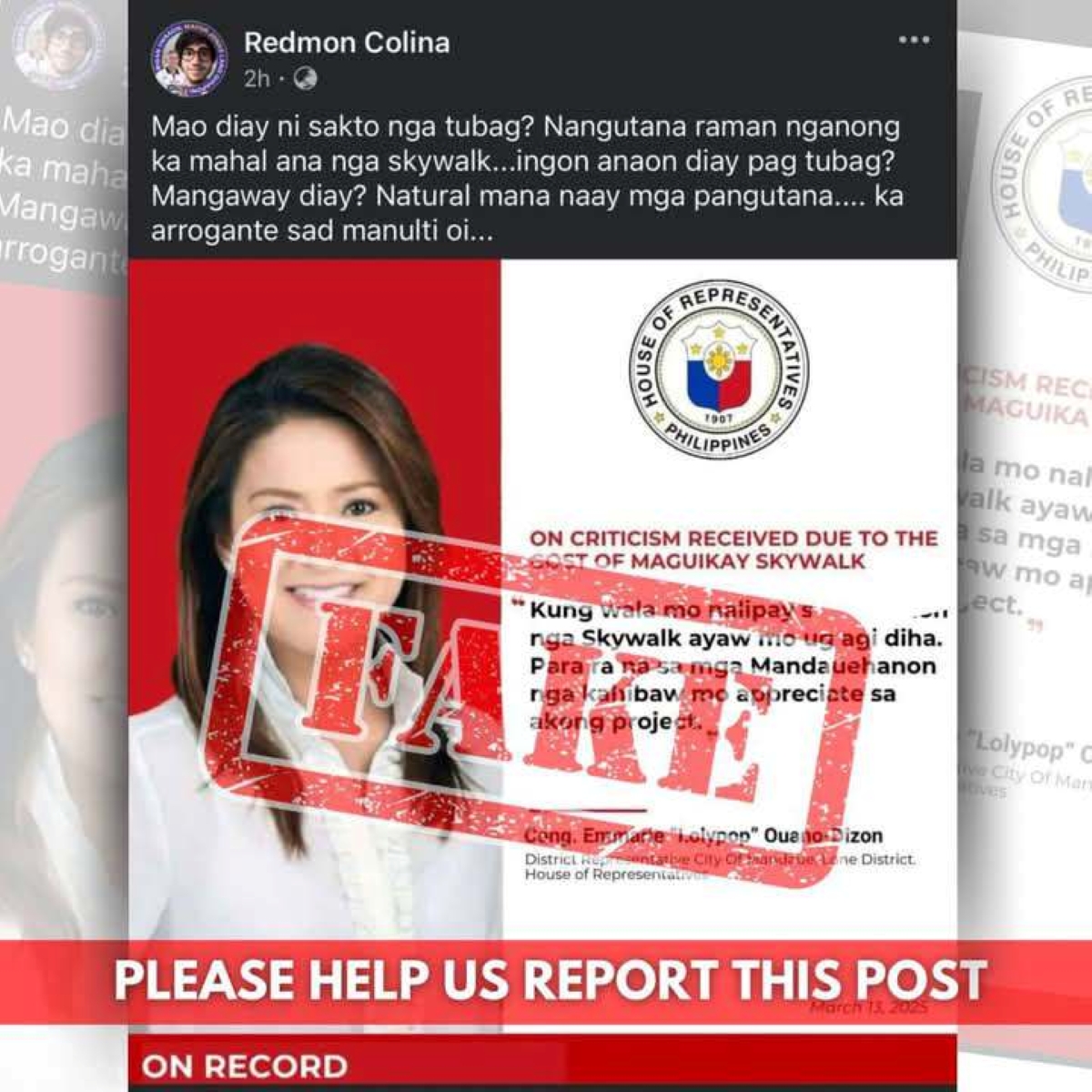 Ouano-Dizon refutes fake statement on P20-M skywalk | Cebu Daily News