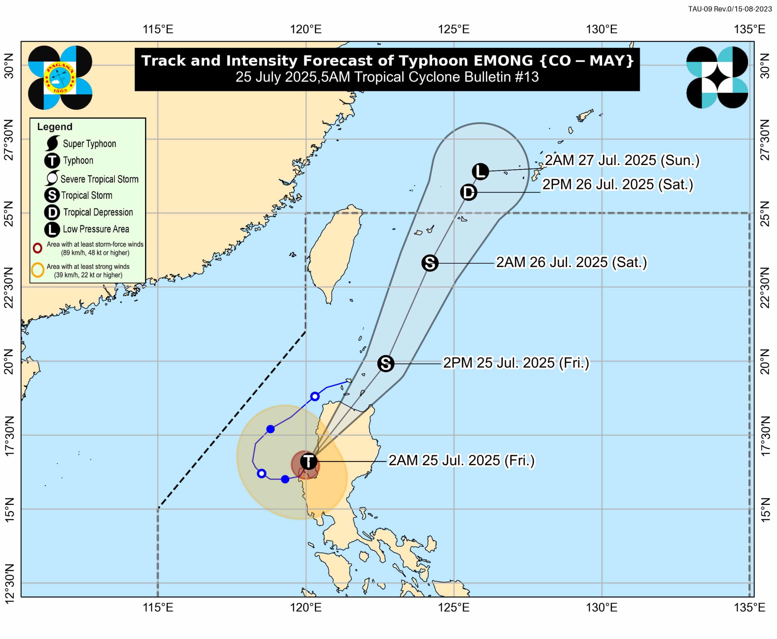 Pagasa says Emong to make 2nd landfall, Signal No. 4 in 2 areas