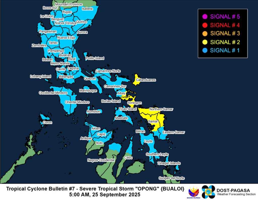 Opong: Signal No. 1 hoisted in parts of northern Cebu