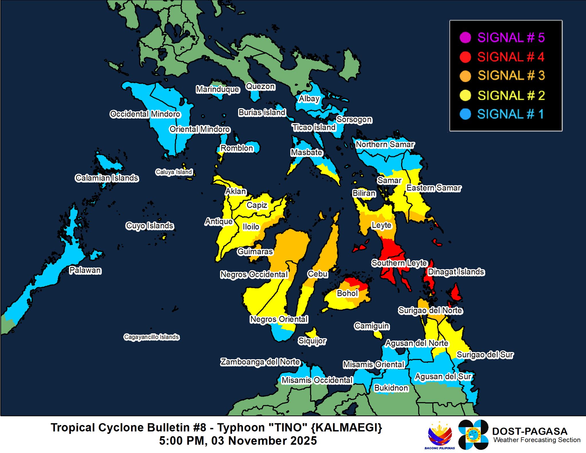 Camotes Islands under Signal No. 4 as Typhoon Tino landfall nears