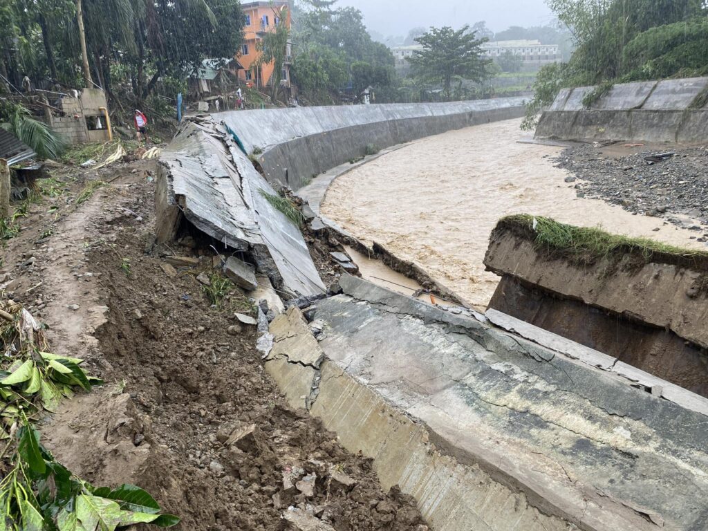 Photos of Cebu flood control projects damaged after Typhoon Tino