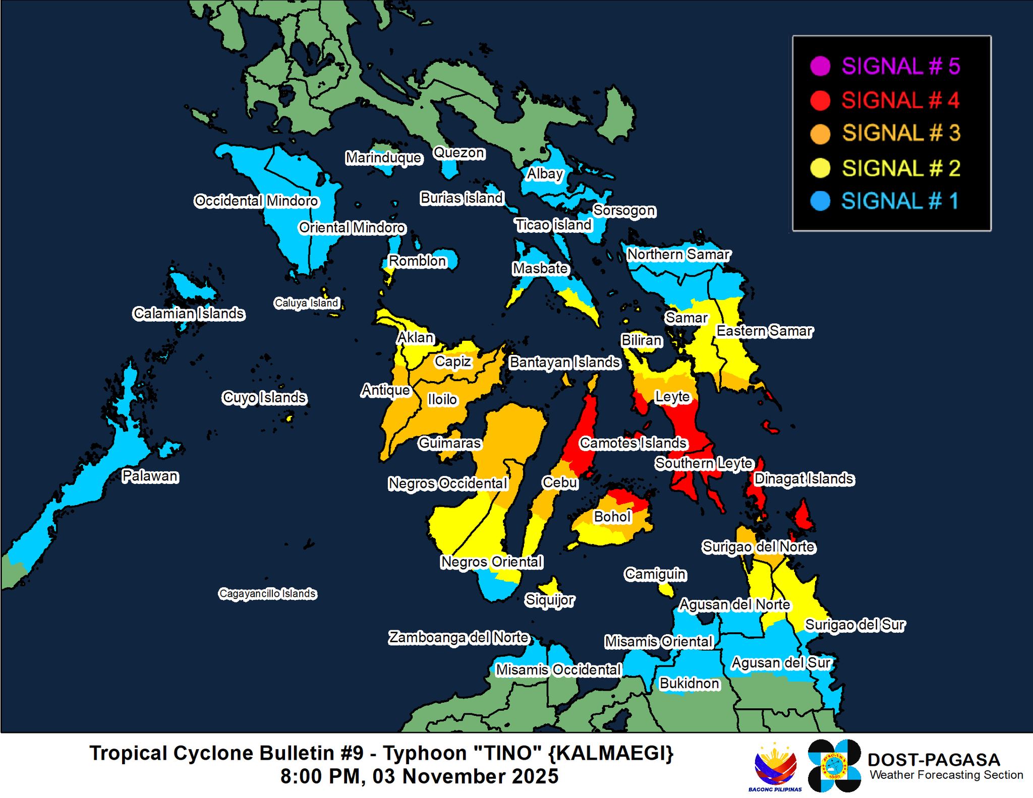 Signal No. 4 up in northern, central Cebu as Tino intensifies