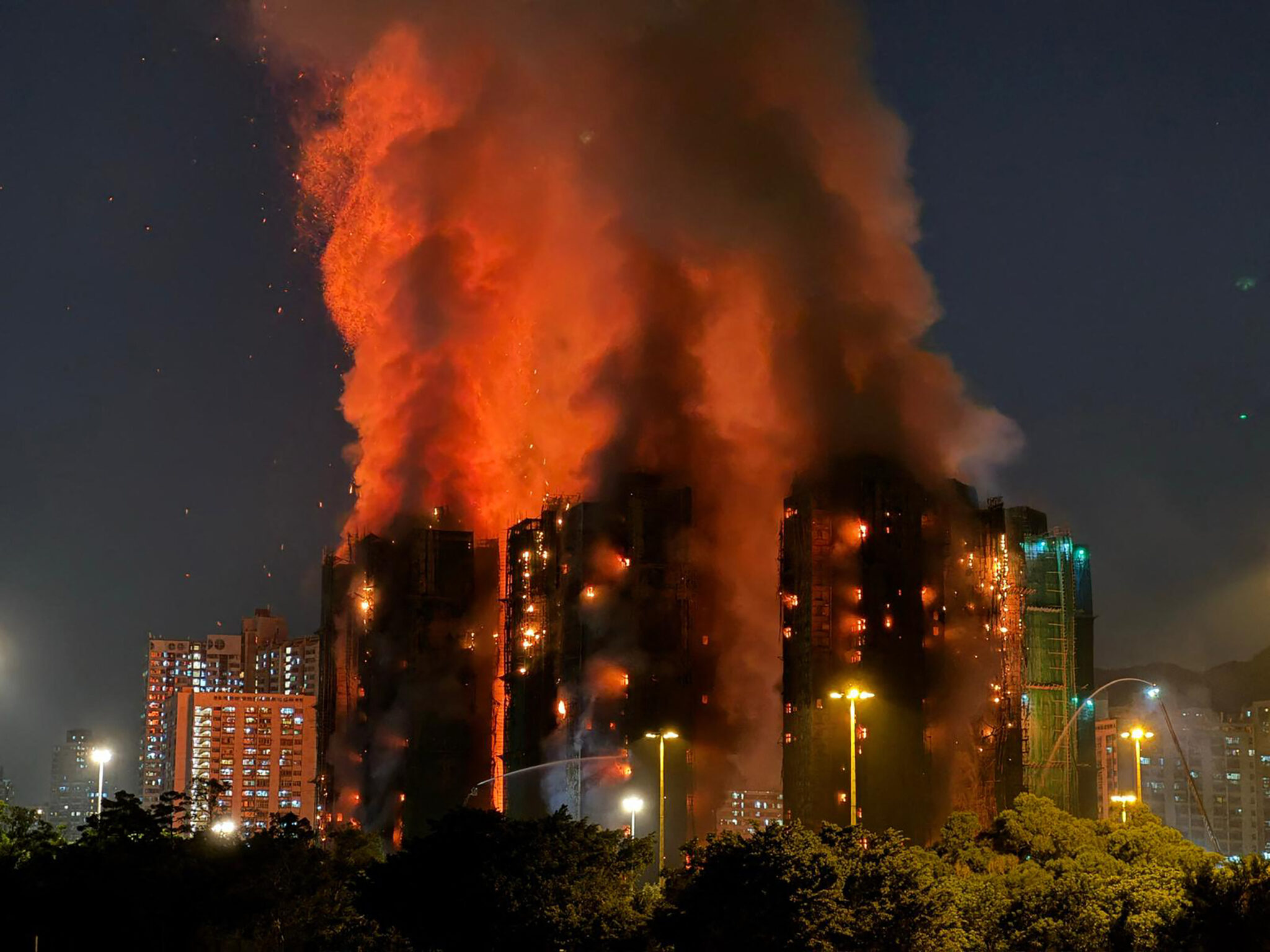 Hong Kong high-rise fire kills at least 44, still burning