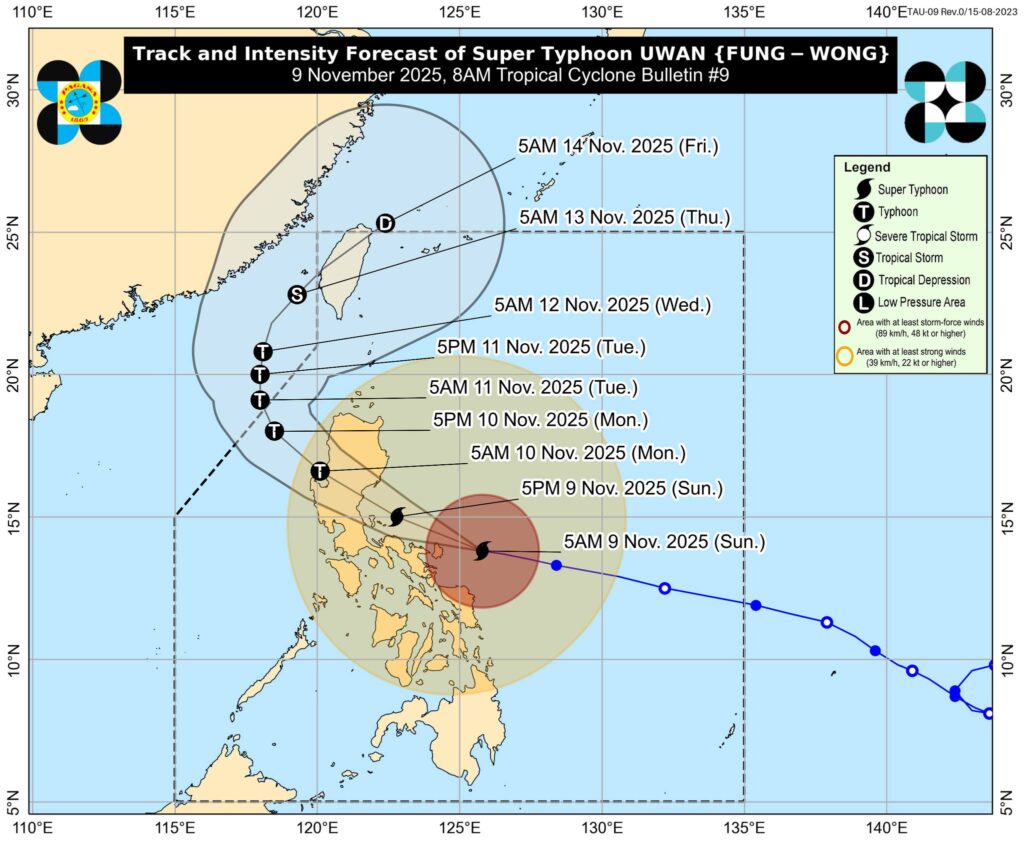 Uwan now a super typhoon, Signal No. 5 raised in Bicol Region