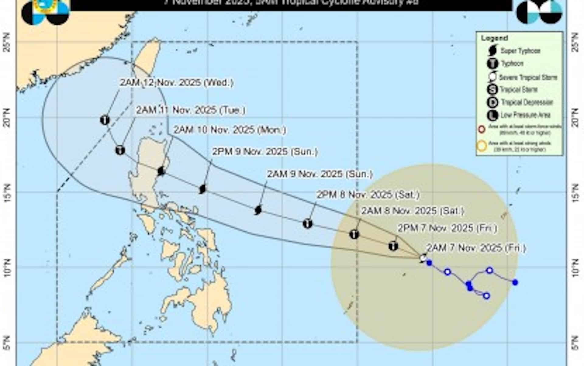Pagasa: Fung-Wong now a severe tropical storm, to enter PAR Sat.