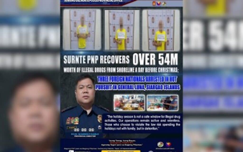 Shabu in Siargao: 3 foreigners nabbed with P54-M shabu