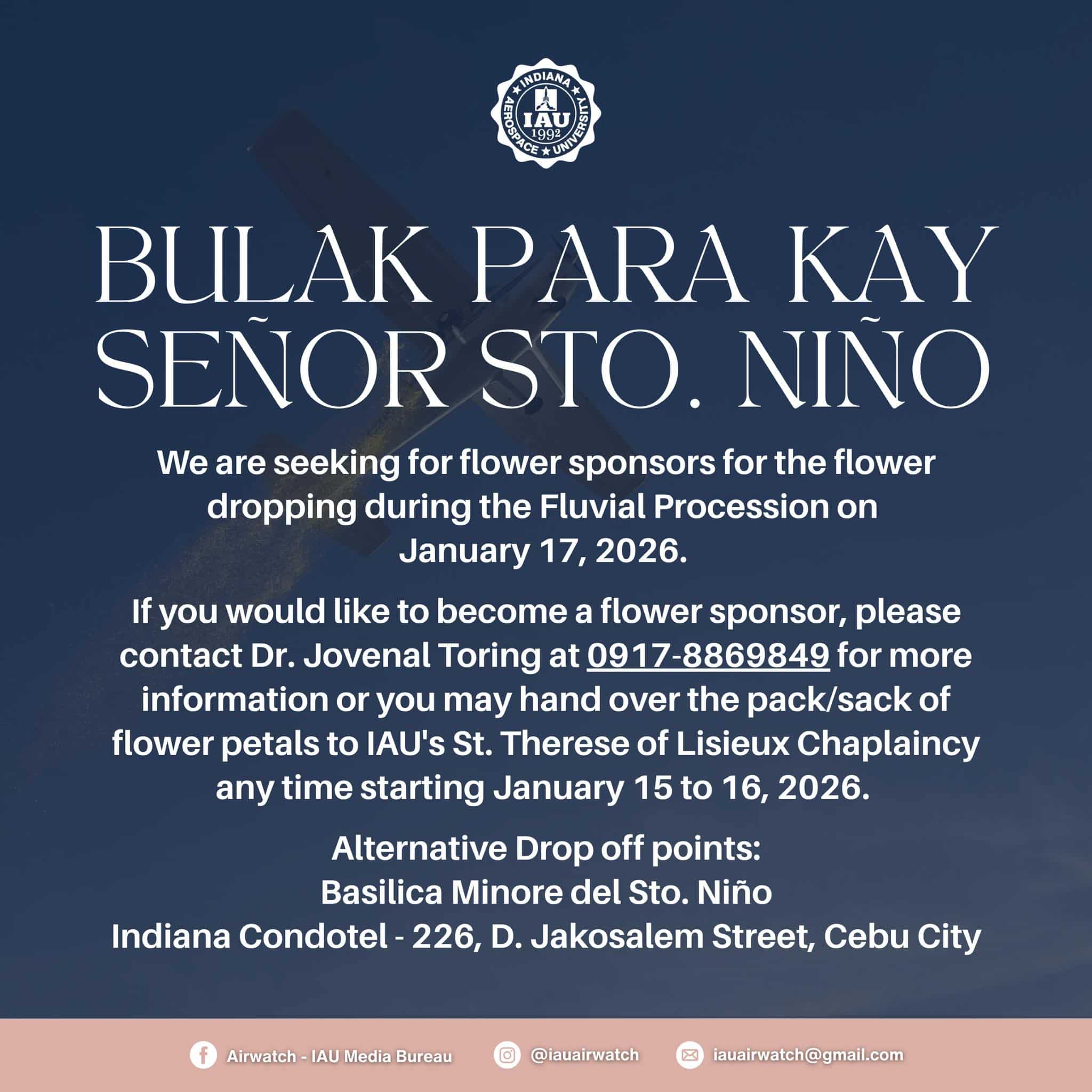 IAU Invites Flower Offerings for the Fluvial Procession