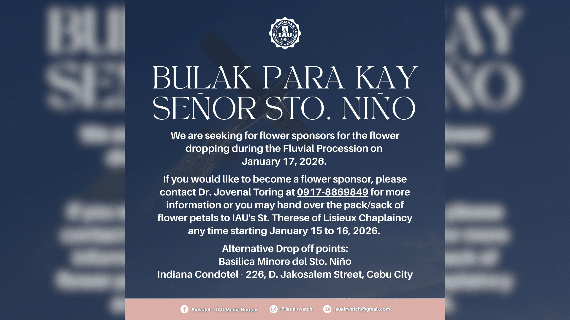 IAU Invites Flower Offerings for the Fluvial Procession